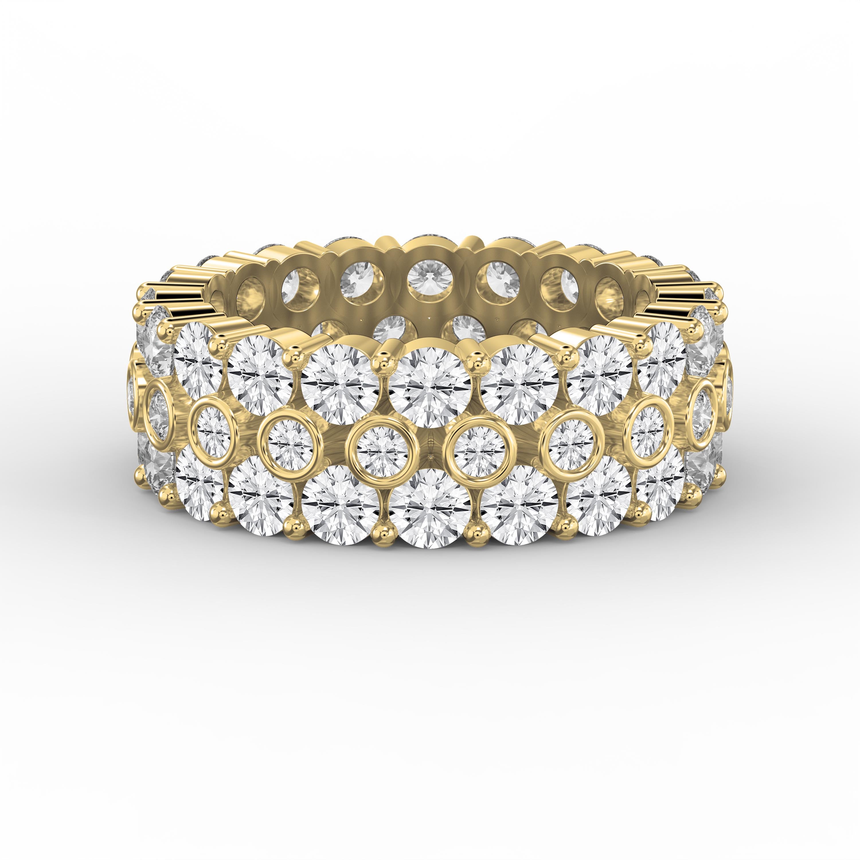 Wide Multi Row Round Brilliant Cut Diamond Band – VALAM